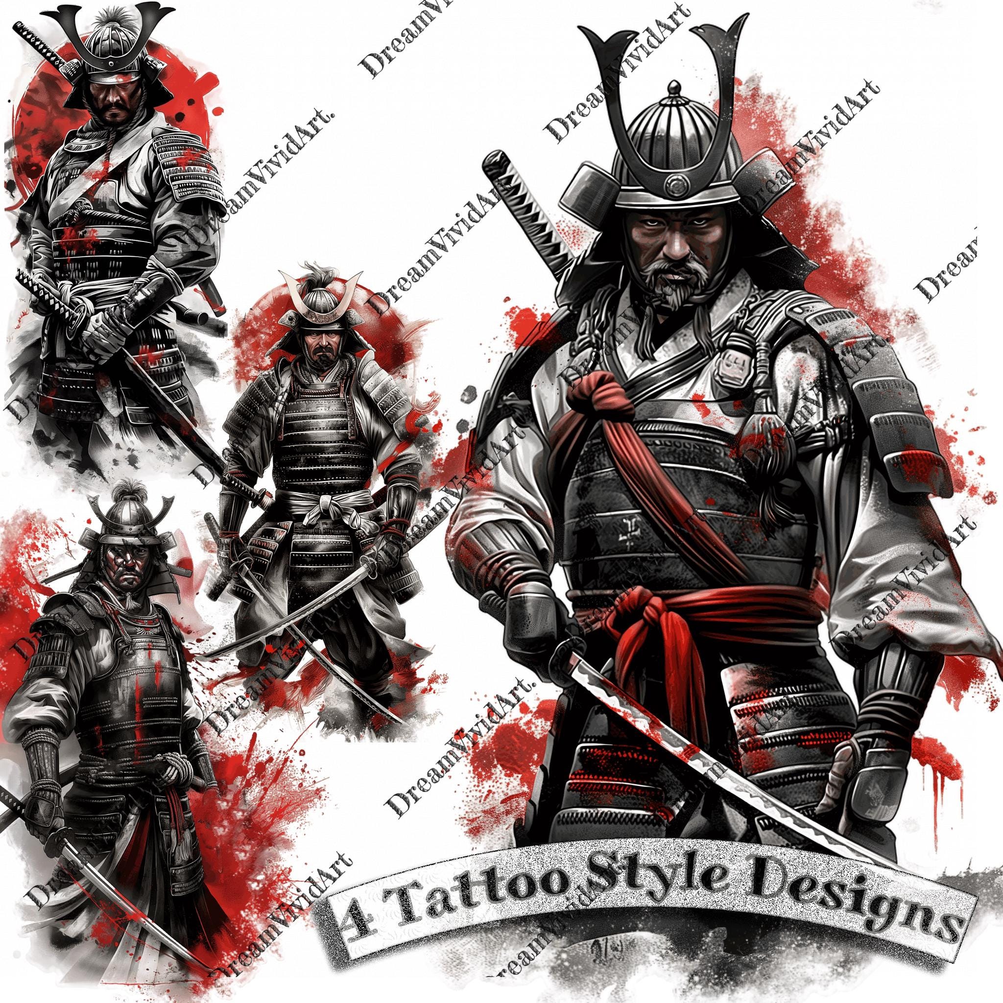 Samurai Tattoo Design, Digital Clipart, Samurai Clip Art, Tattoo ...
