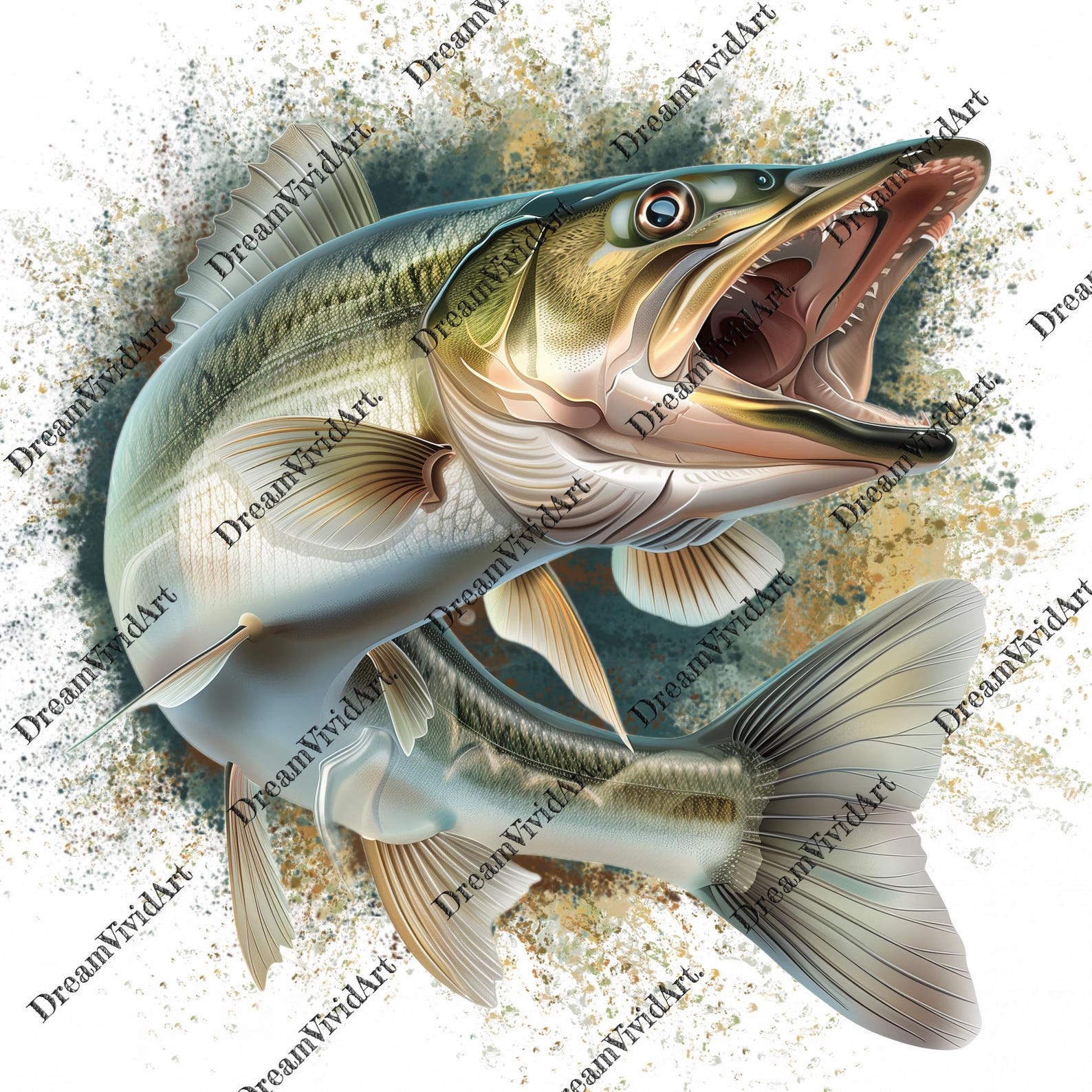 6 Zander Fish Clipart, Zander Clipart PNG, Fishing, Digital Graphic ...