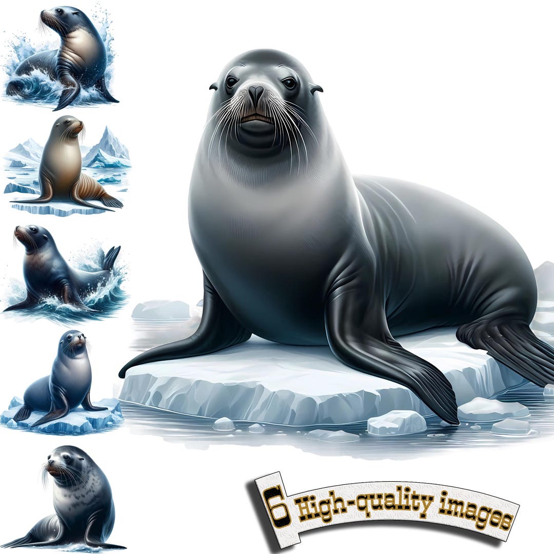 6 Cute Sea Lion Clipart, Sea Lion PNG, Seal in the Ocean, Sea Lion ...