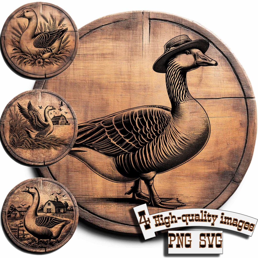 Bundle 4 Goose Vector for Design on Wood, T-shirts, Slate, Canvas, Mugs ...