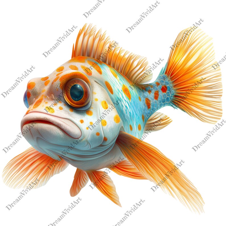 6 Fancy Fish Clipart, Fancy Fish PNG, Digital Graphic, Instant Download ...