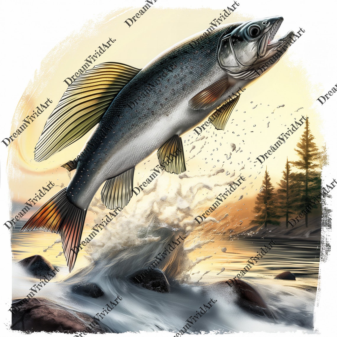 6 Grayling Fish Clipart, Grayling Clipart PNG, Fishing, Digital Graphic ...