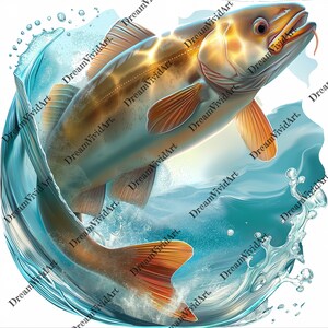 6 Cod Fish Clipart, Cod Fish Clipart PNG, Fishing, Digital Graphic ...
