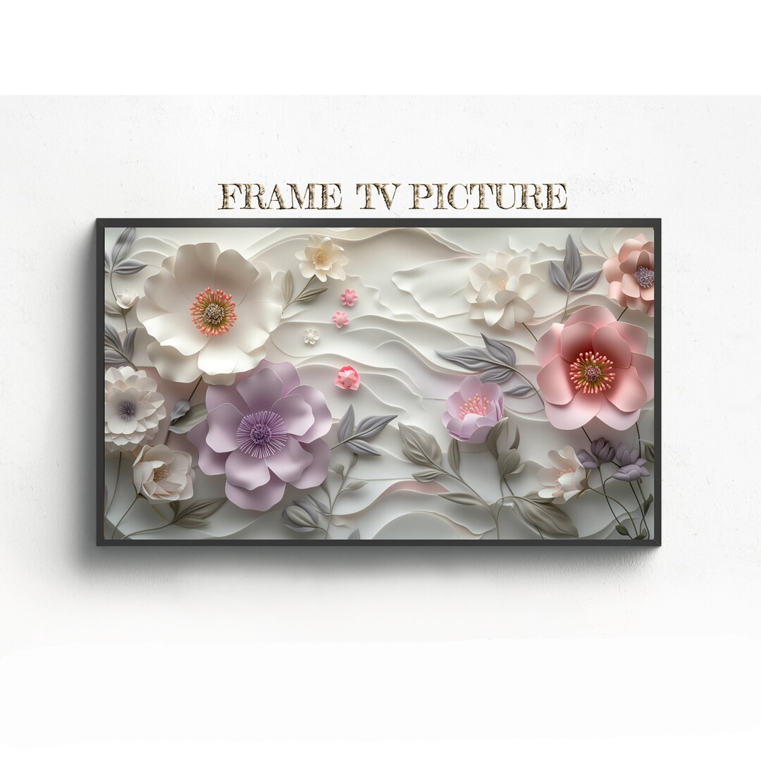 Samsung Frame TV Art, Love Wall Art, Flower Wall Art, Modern Art ...