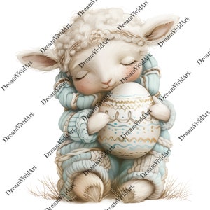6 Cute Easter Sheep, Easter Sheep PNG, Easter Sheep Sublimation, Easter ...