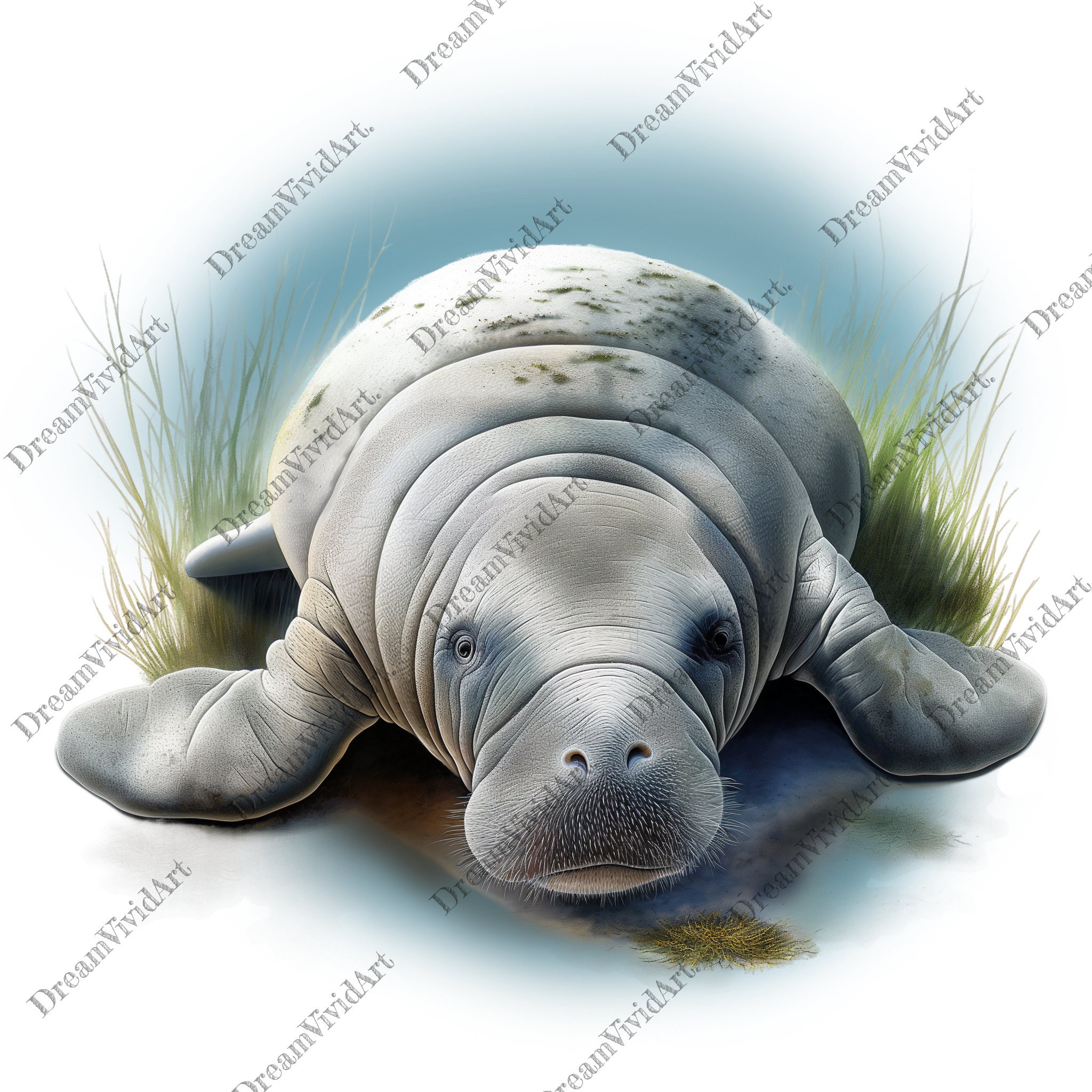 6 Cute Manatee Clipart, Manatee PNG, Manatee in the Ocean, Manatee ...