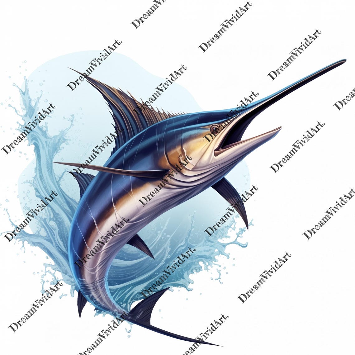 6 Marlin Fish Clipart, Marlin Fish Clipart PNG, Fishing, Digital ...