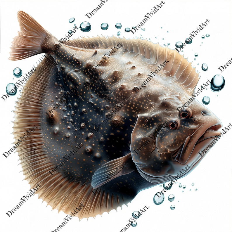 6 Flounder Fish Clipart, Flounder Clipart PNG, Fishing, Digital Graphic ...