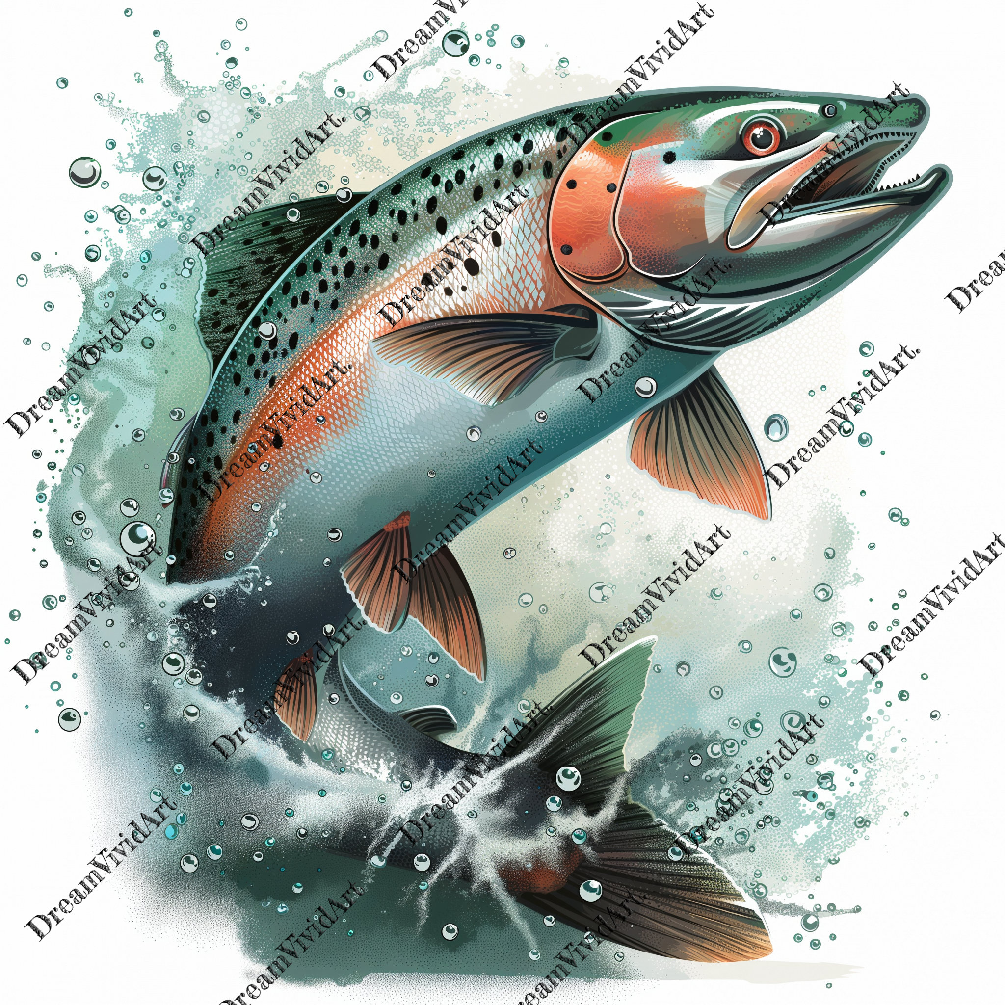 6 Salmon Clipart, Salmon PNG, Fishing, Digital Graphic, Instant ...