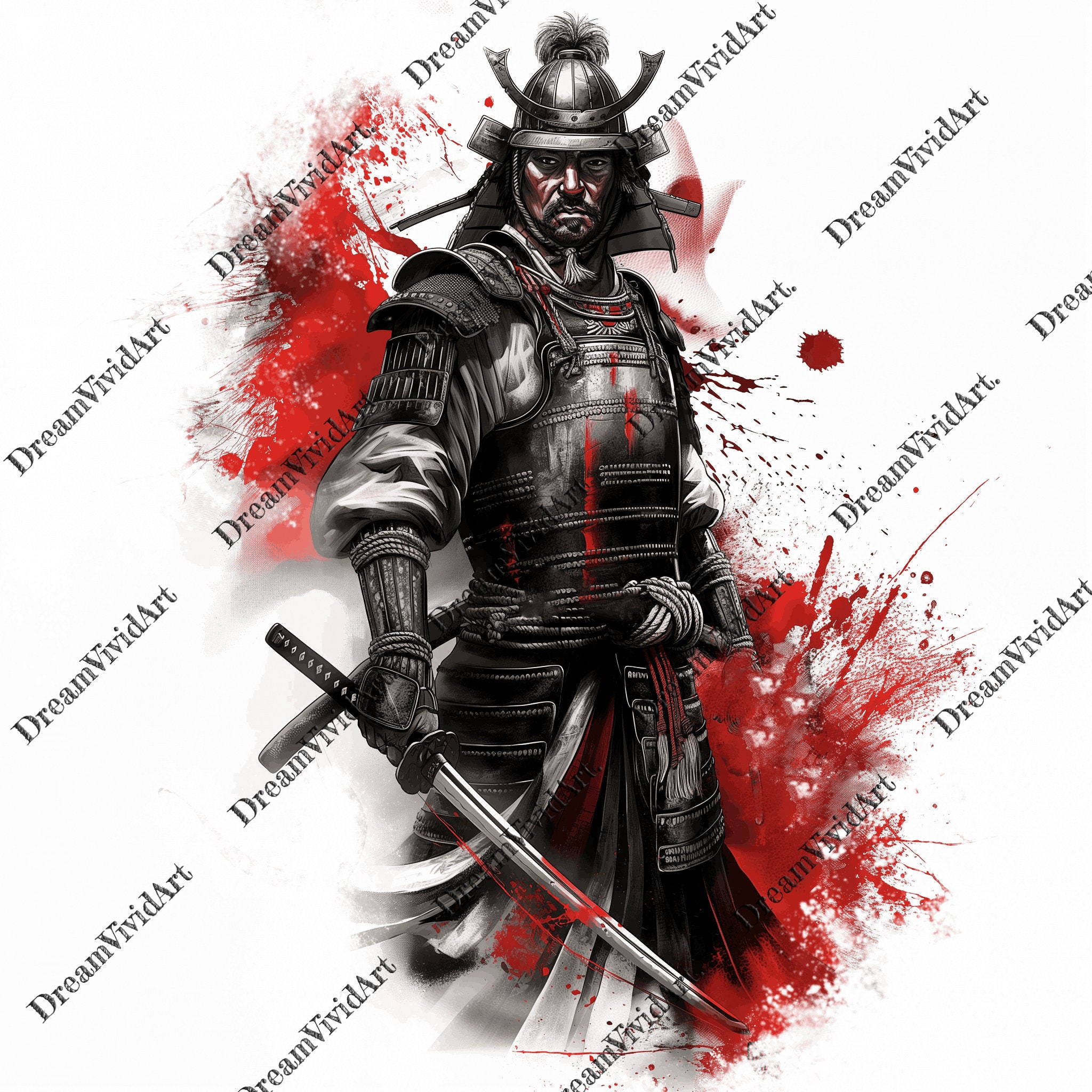 Samurai Tattoo Design, Digital Clipart, Samurai Clip Art, Tattoo ...
