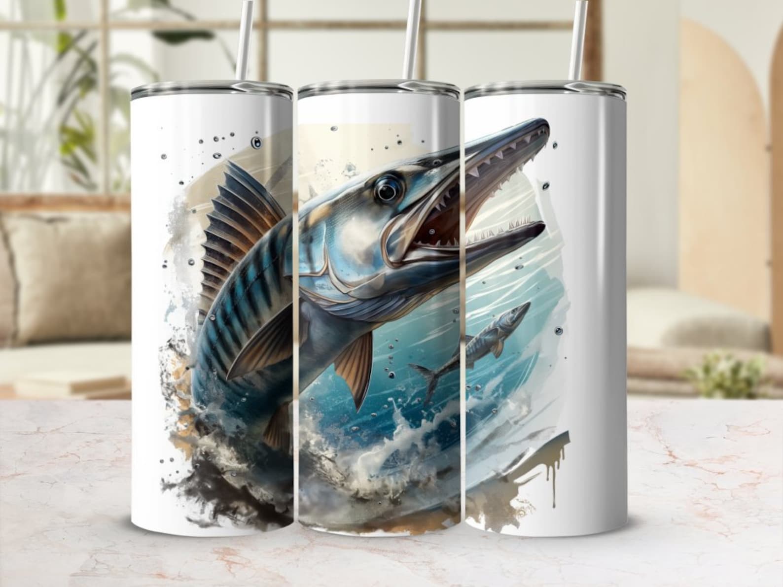 6 Barracuda Fish Clipart, Barracuda Clipart PNG, Fishing, Digital ...