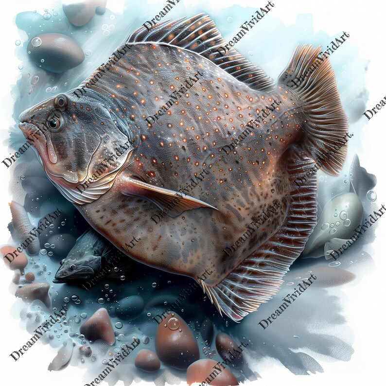 6 Flounder Fish Clipart, Flounder Clipart PNG, Fishing, Digital Graphic ...