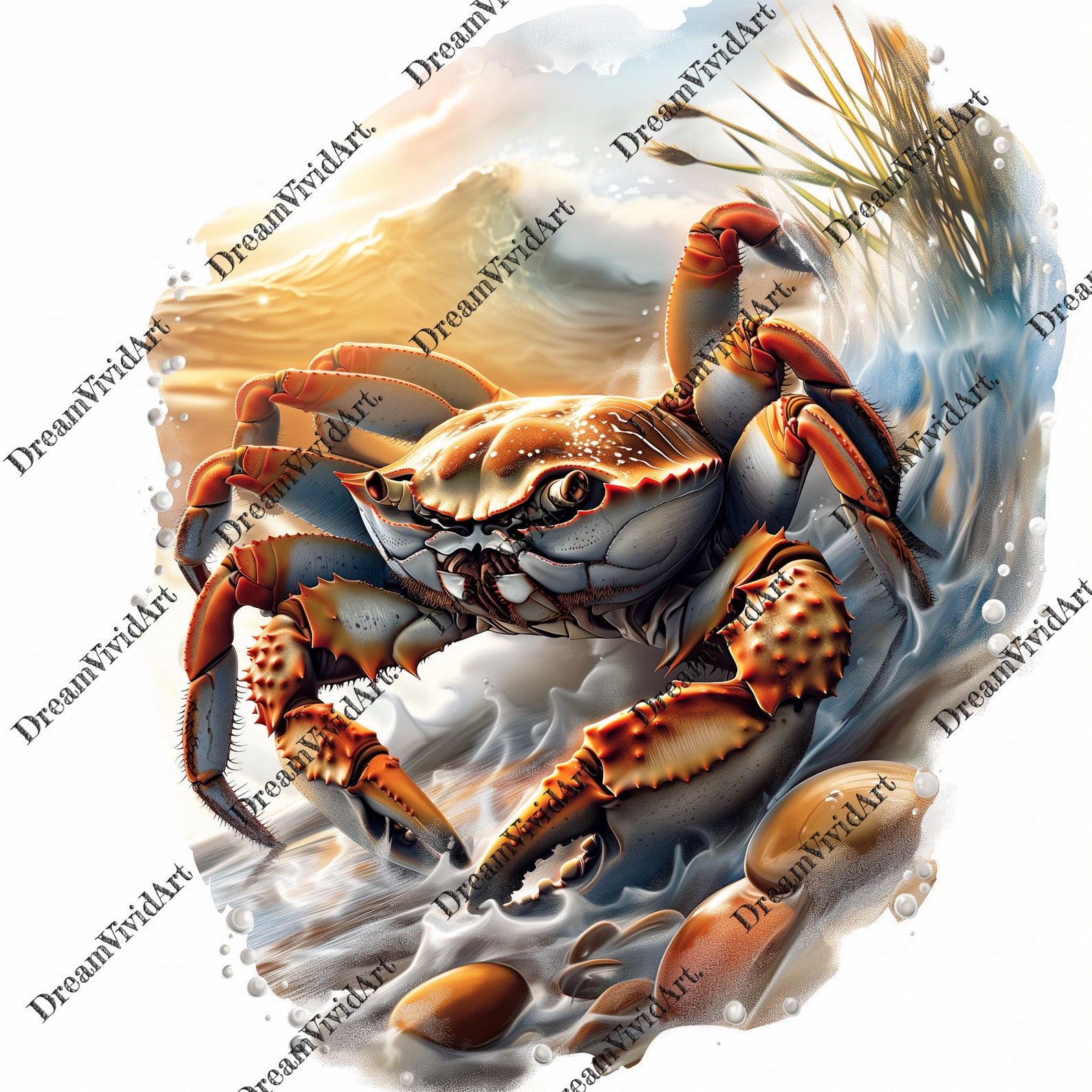 6 Crabs Clipart, Crab Clipart PNG, Fishing, Digital Graphic, Instant ...