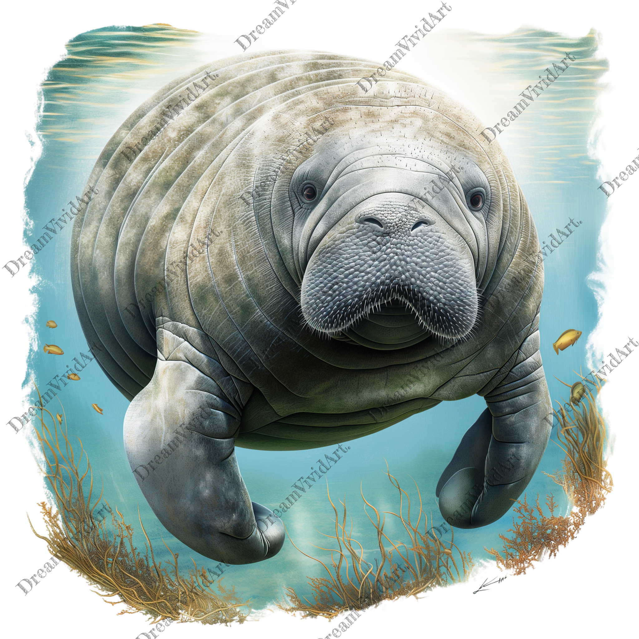 6 Cute Manatee Clipart, Manatee PNG, Manatee in the Ocean, Manatee ...