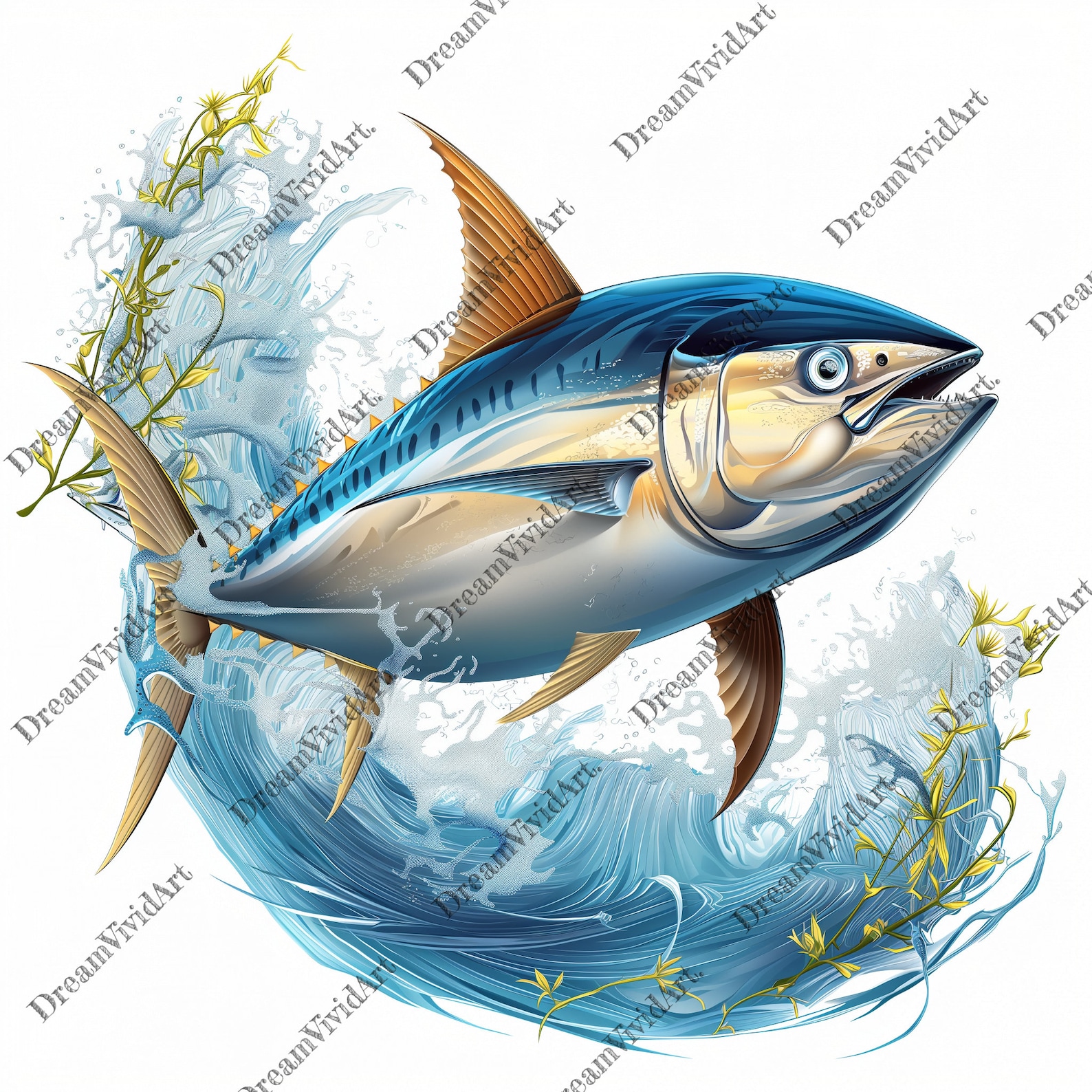 6 Tuna Fish Clipart, Tuna Clipart PNG, Fishing, Digital Graphic ...