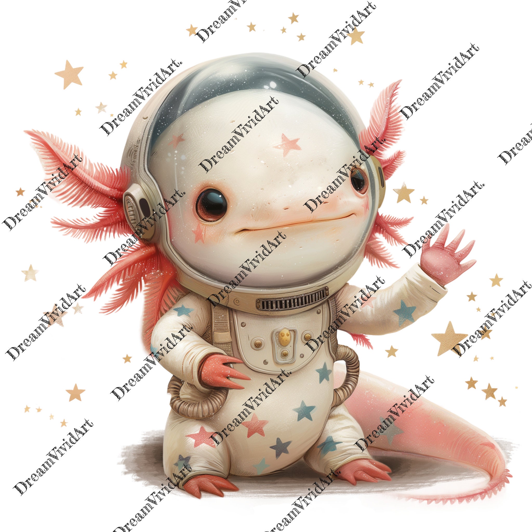 6 Axolotl Clipart, Cute Axolotl PNG, Axolotl in Space Water Lilies ...
