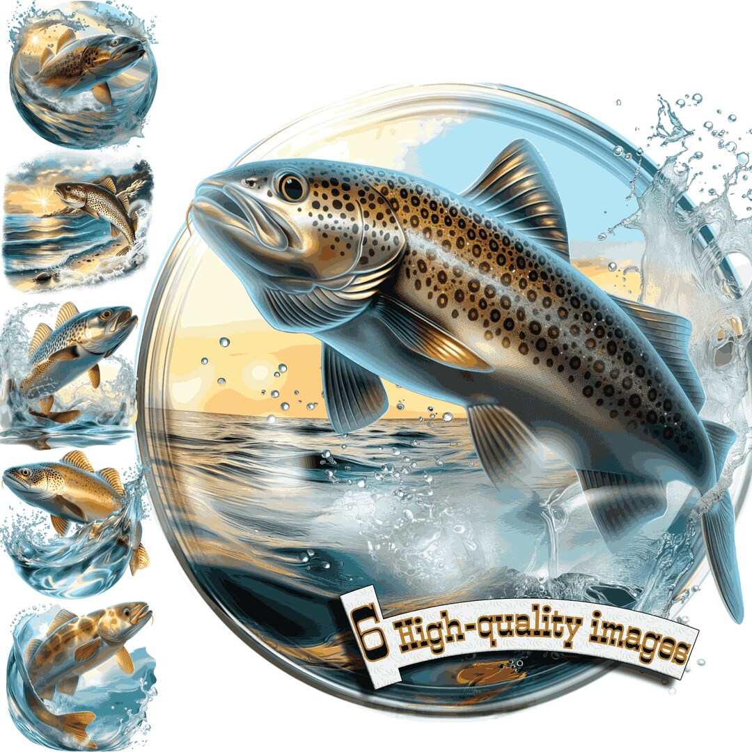 6 Cod Fish Clipart, Cod Fish Clipart PNG, Fishing, Digital Graphic ...