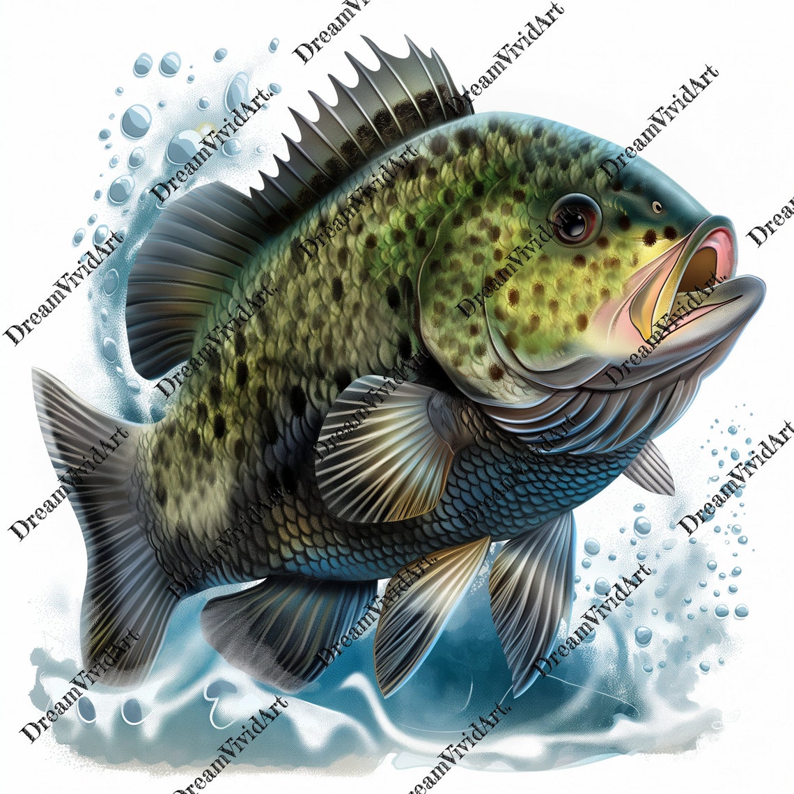 6 Crappie Fish Clipart Bundle: Digital PNG Graphics for Fishing ...