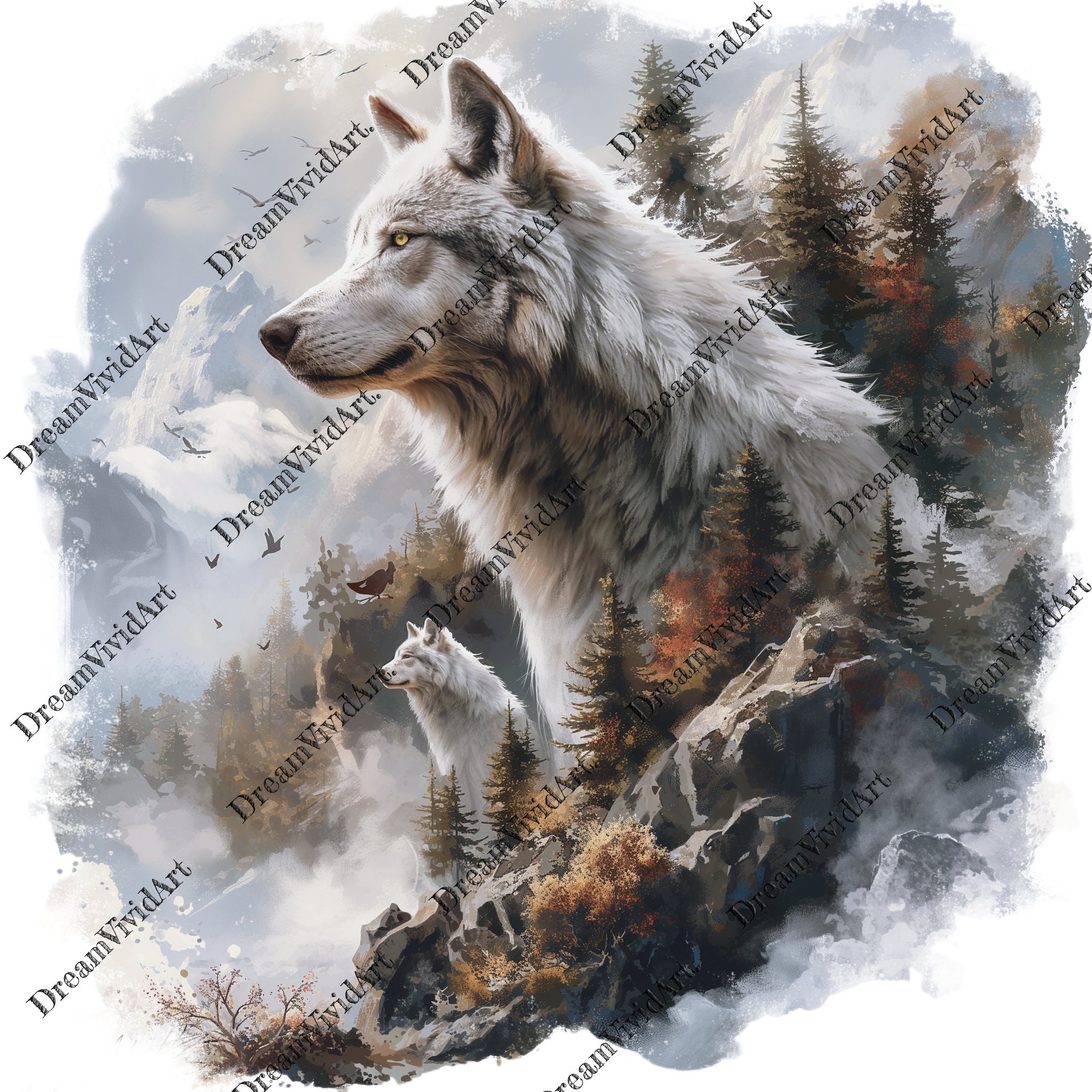 6 Wolves, Wolves Clipart PNG, Digital Graphic, Instant Download ...