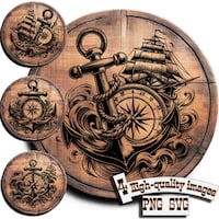 Nautical Frame Bundle Marine Life SVG Border Pirate Decor PNG Frame ...