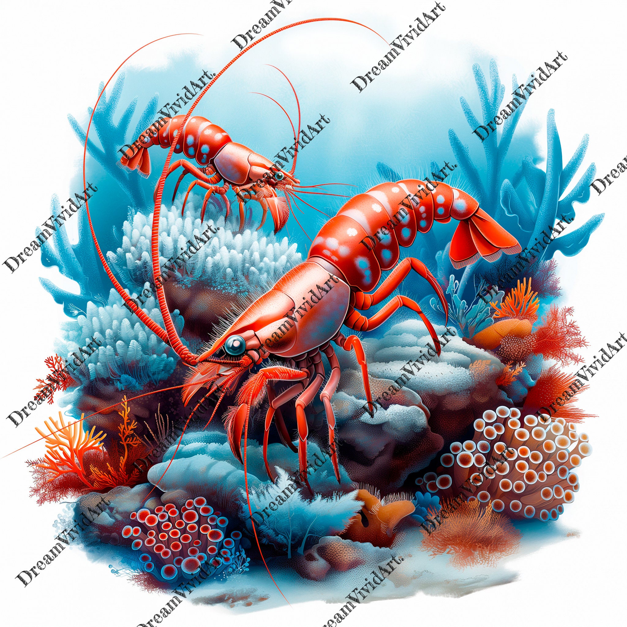 6 Shrimp and Prawn Clipart PNG: Digital Graphics for Fishing ...