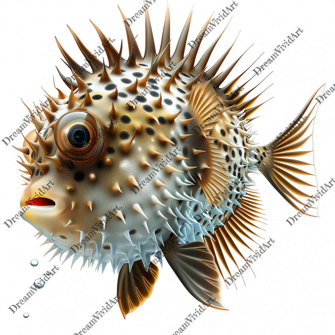 6 Pufferfish Clipart, Fancy Fish PNG, Digital Graphic, Instant Download ...