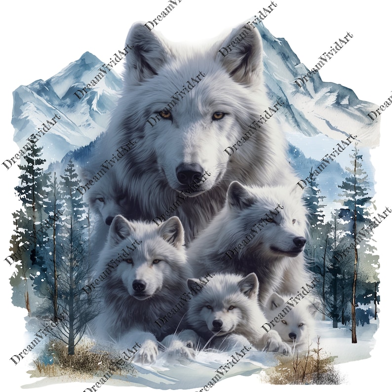6 Wolves, Wolves Clipart PNG, Digital Graphic, Instant Download ...