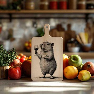 Bundle 4 Capybara Wine and Cheese, Vector for Design on Wood, T-shirts ...