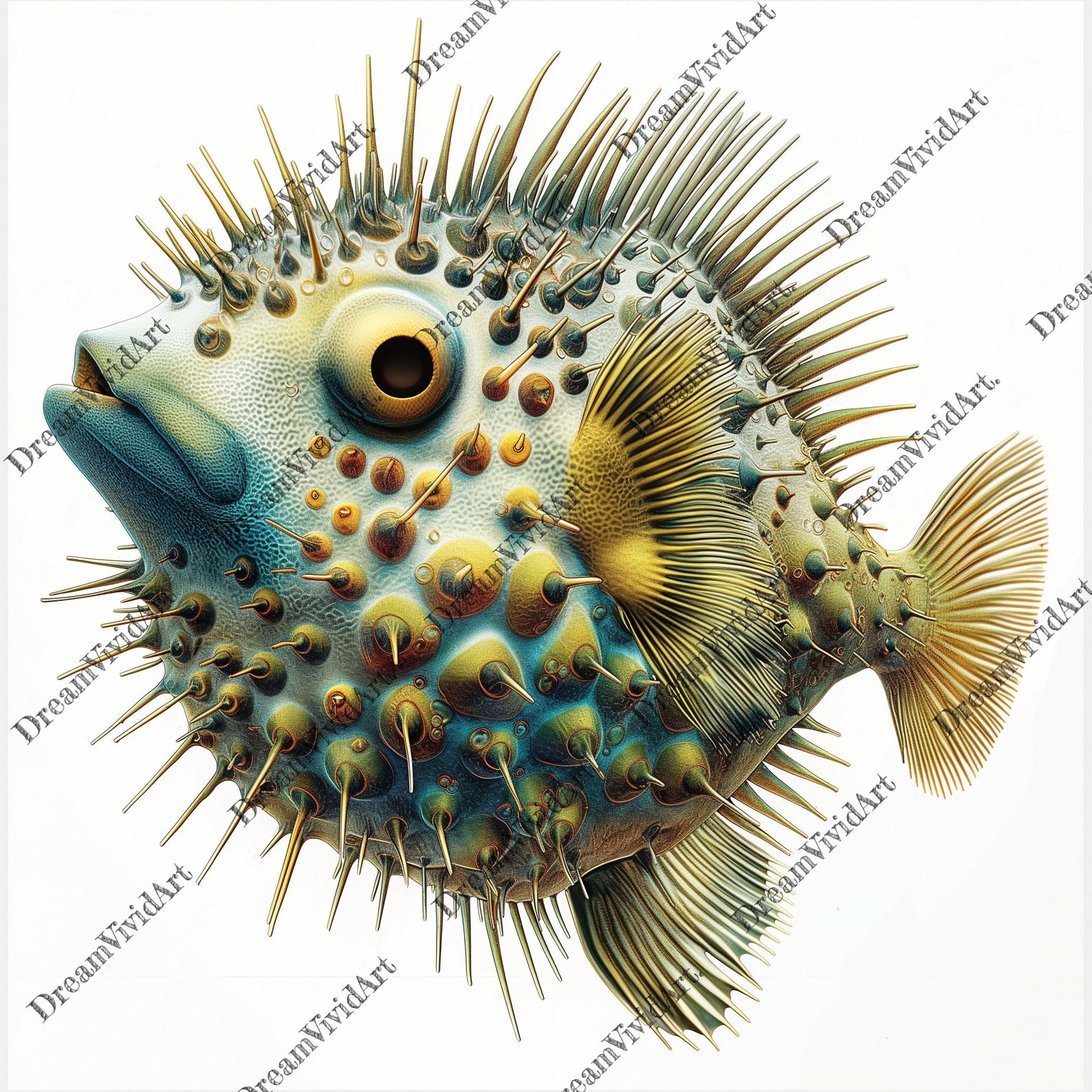6 Pufferfish Clipart, Fancy Fish PNG, Digital Graphic, Instant Download ...
