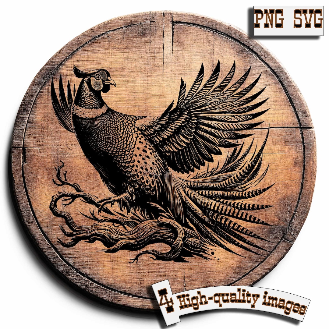 Bundle 4 Pheasant, Pheasant Vector for Design on Wood, T-shirts, Vinyl ...