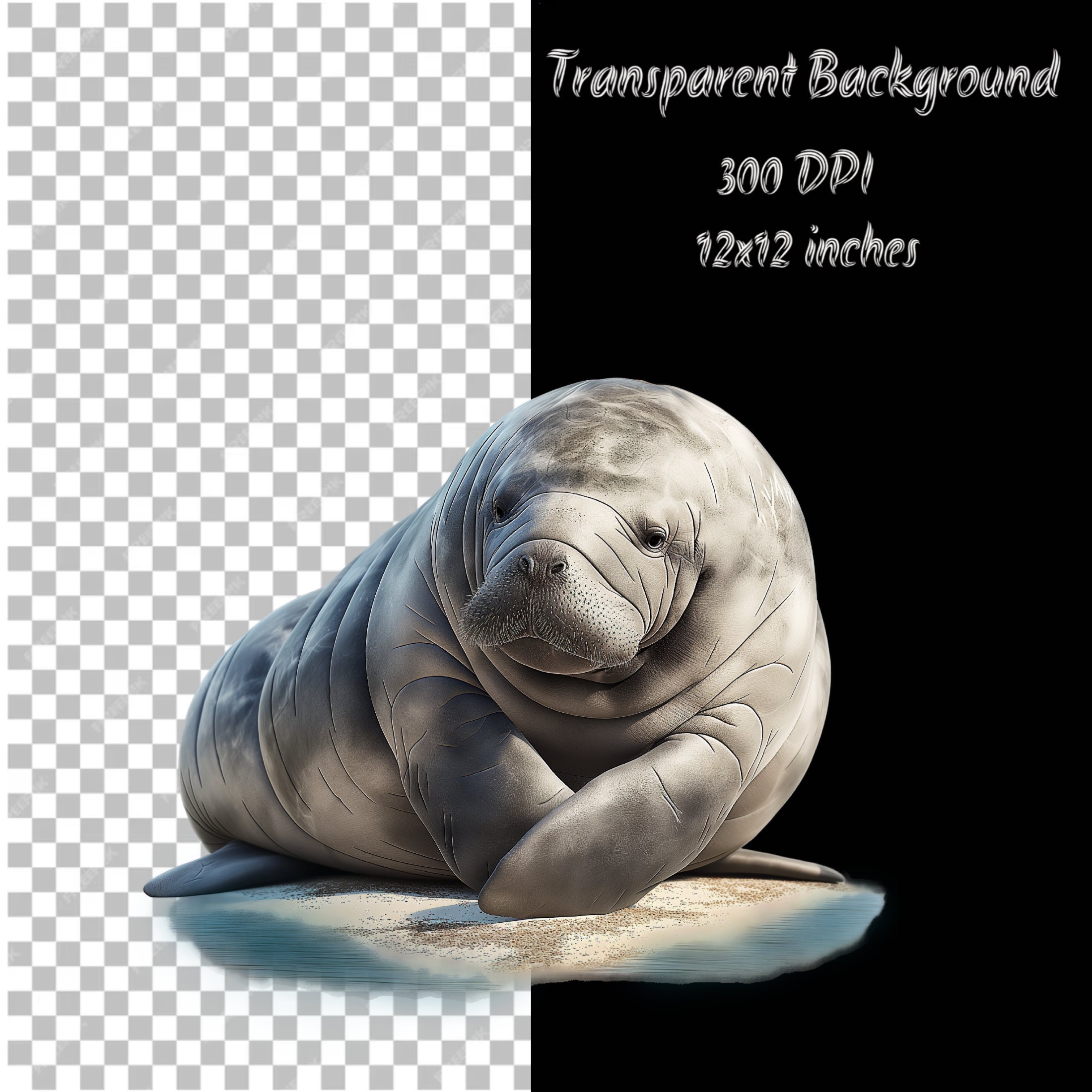 6 Cute Manatee Clipart, Manatee PNG, Manatee in the Ocean, Manatee ...