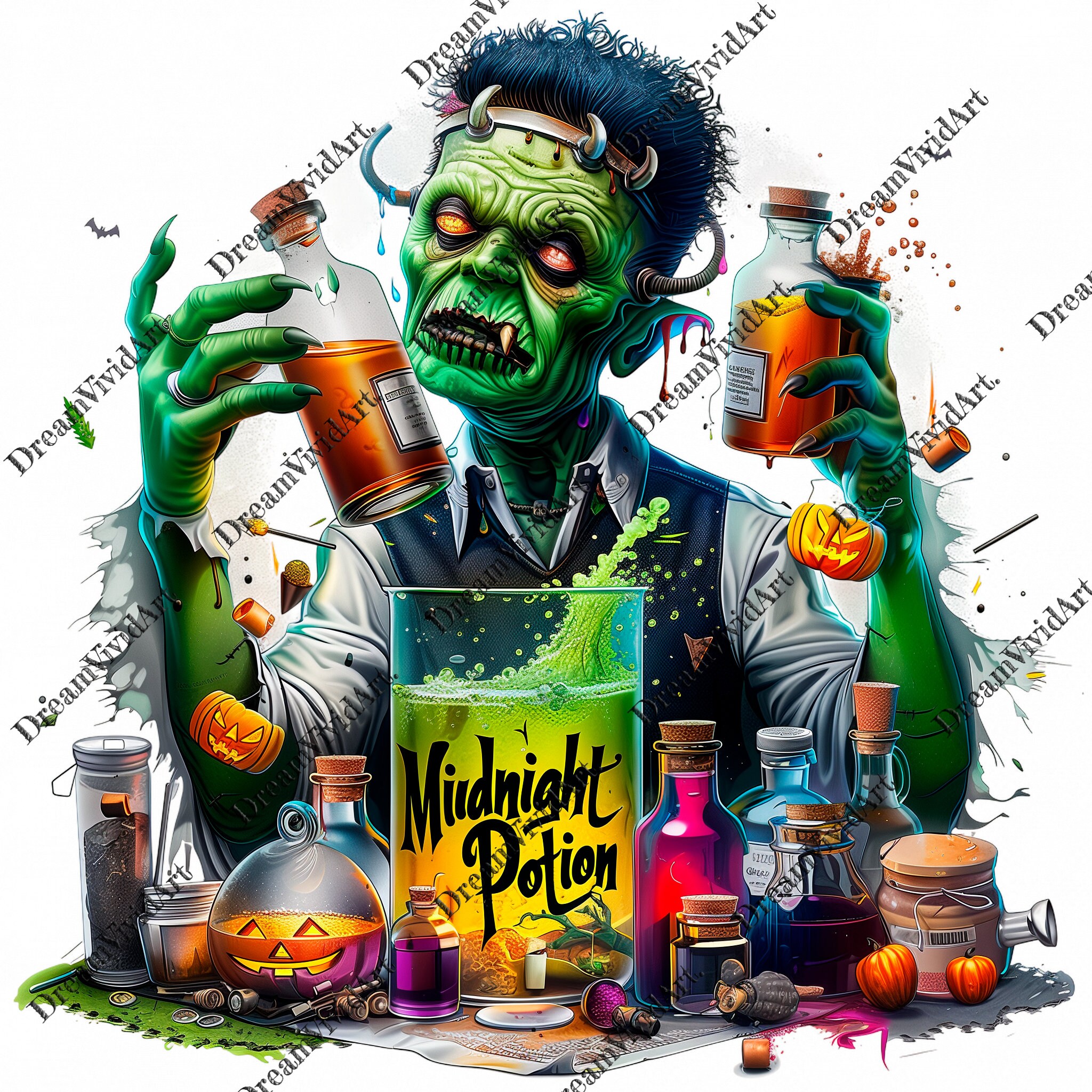 6 Halloween Party Clipart, Halloween Zombie Digital, Halloween Zombie T ...
