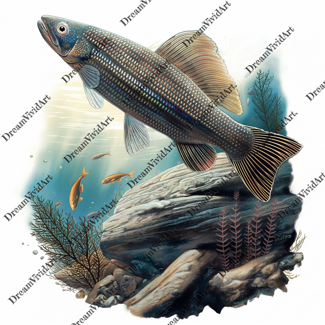 6 Grayling Fish Clipart, Grayling Clipart PNG, Fishing, Digital Graphic ...
