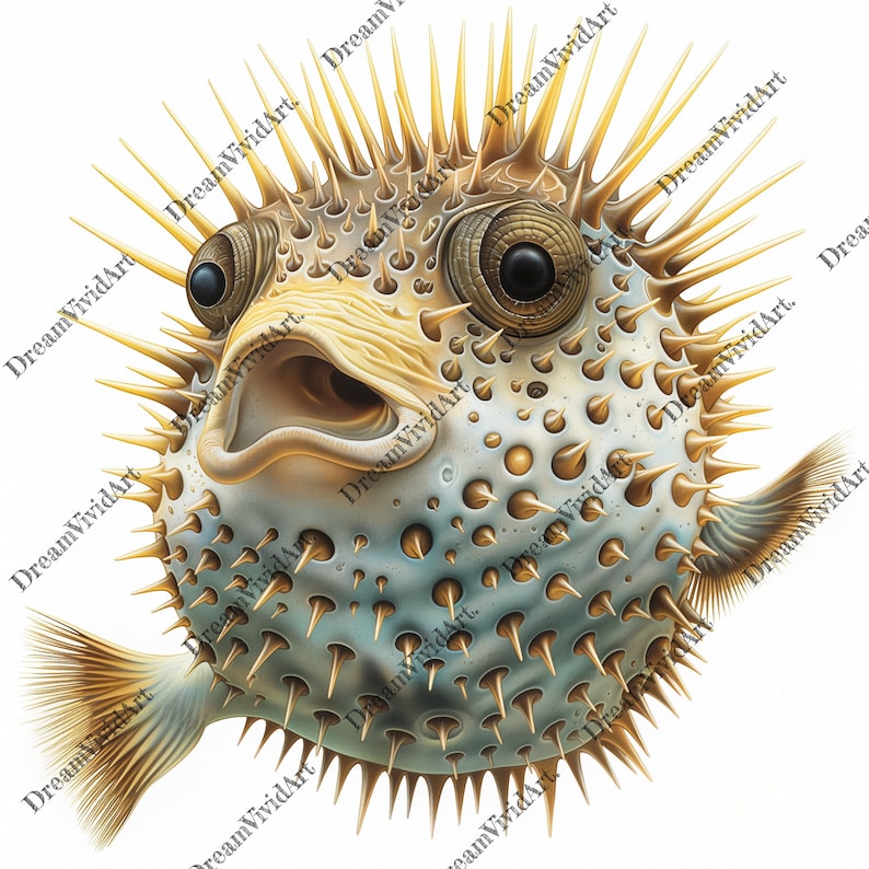 6 Pufferfish Clipart, Fancy Fish PNG, Digital Graphic, Instant Download ...