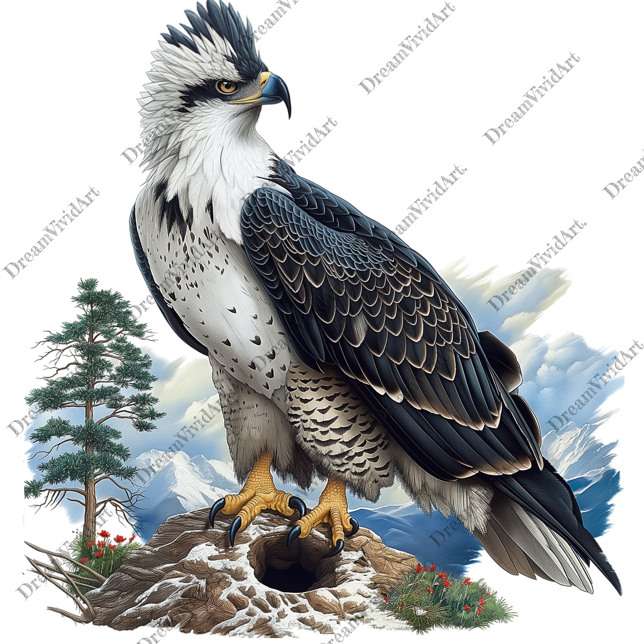 6 Harpy-eagle, Harpy Eagle Clipart PNG, Digital Graphic, Instant ...