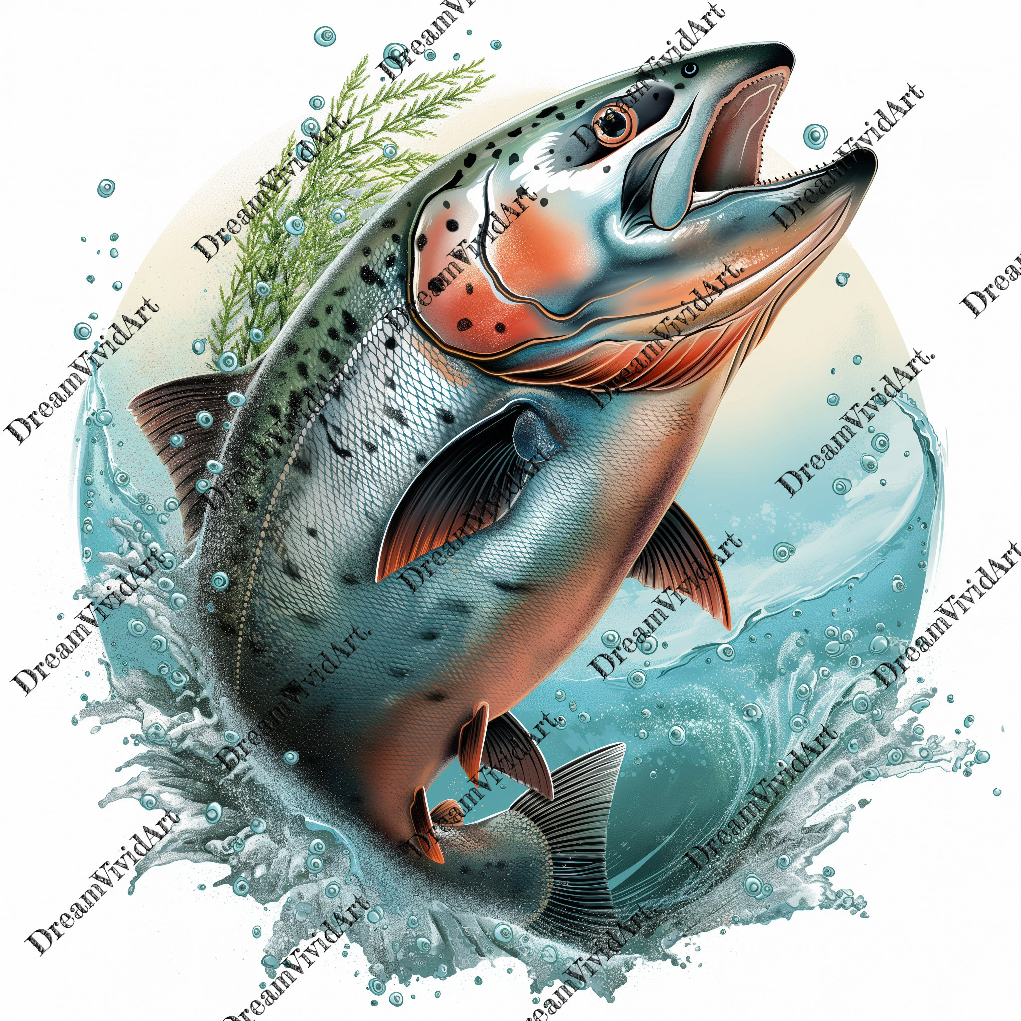 6 Salmon Clipart, Salmon PNG, Fishing, Digital Graphic, Instant ...
