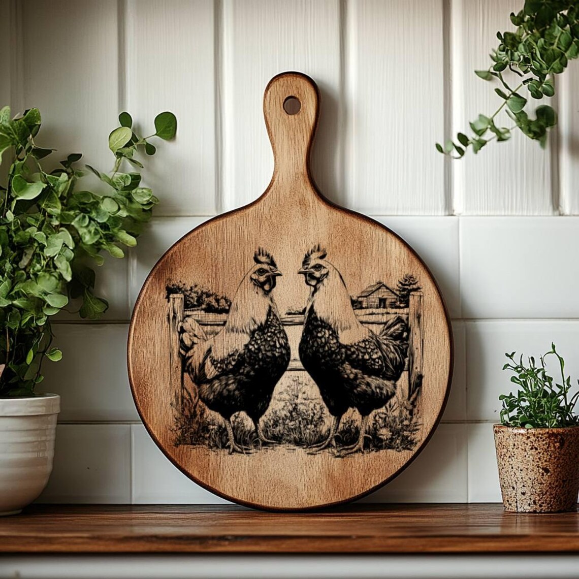 4 Farm Chickens Vector Bundle for Wood, Shirts, Mugs, Laser Engraving ...