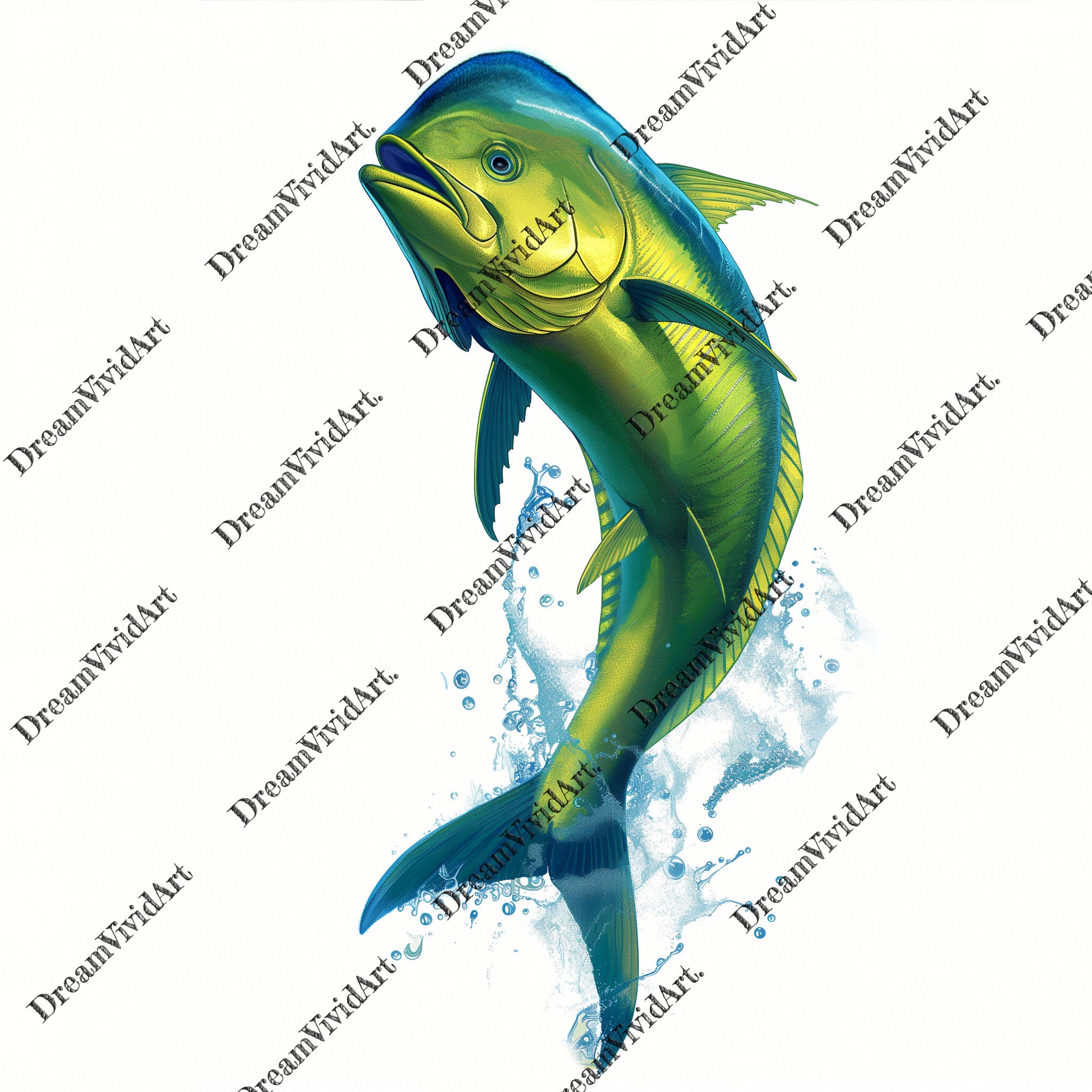 6 Mahi Mahi Fish Clipart, Mahi Mahi Clipart PNG, Fishing, Digital Graphic, Instant Download ...