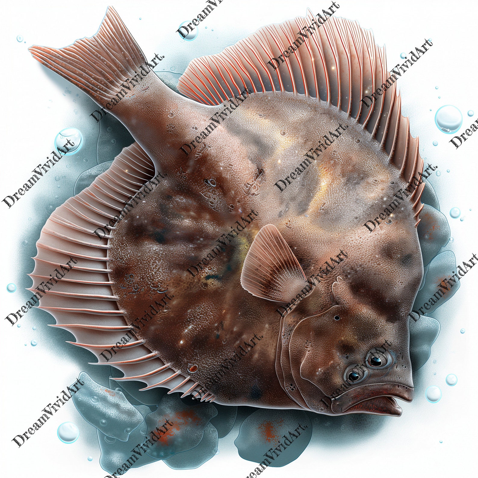 6 Flounder Fish Clipart, Flounder Clipart PNG, Fishing, Digital Graphic ...