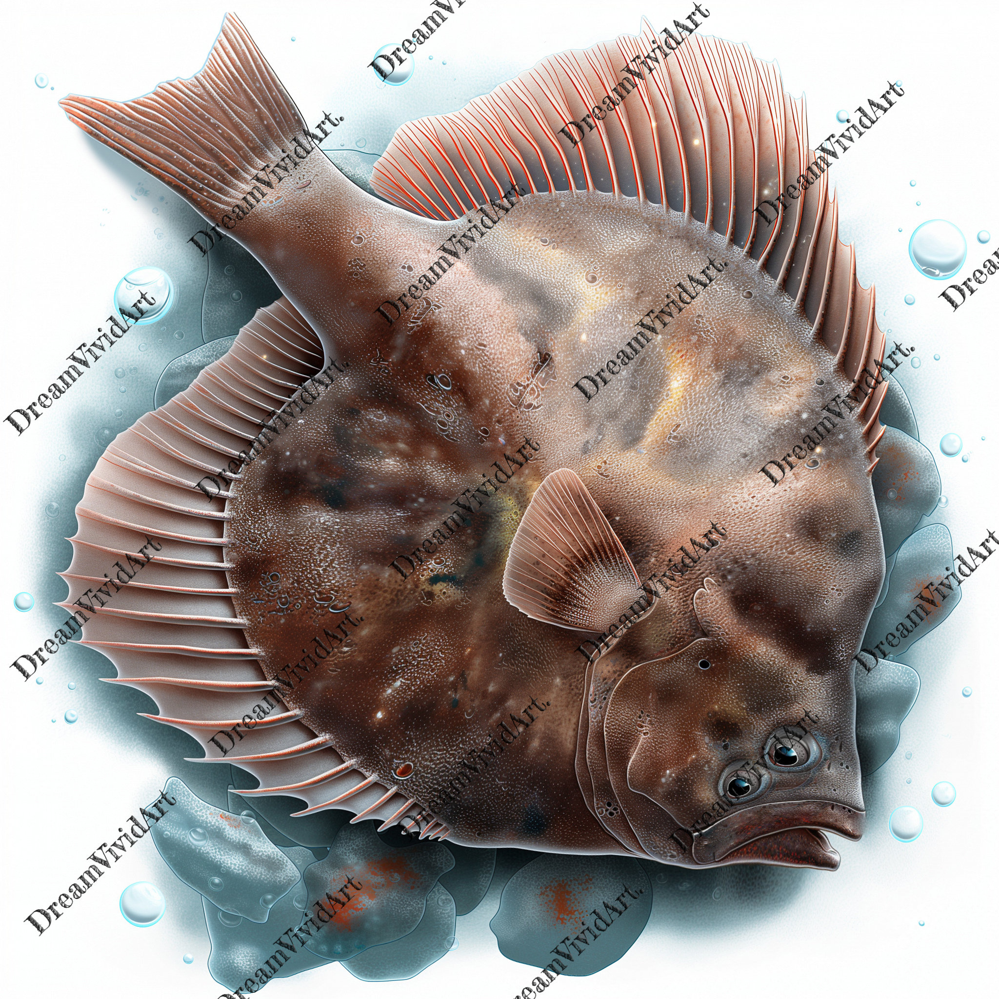 6 Flounder Fish Clipart, Flounder Clipart PNG, Fishing, Digital Graphic ...