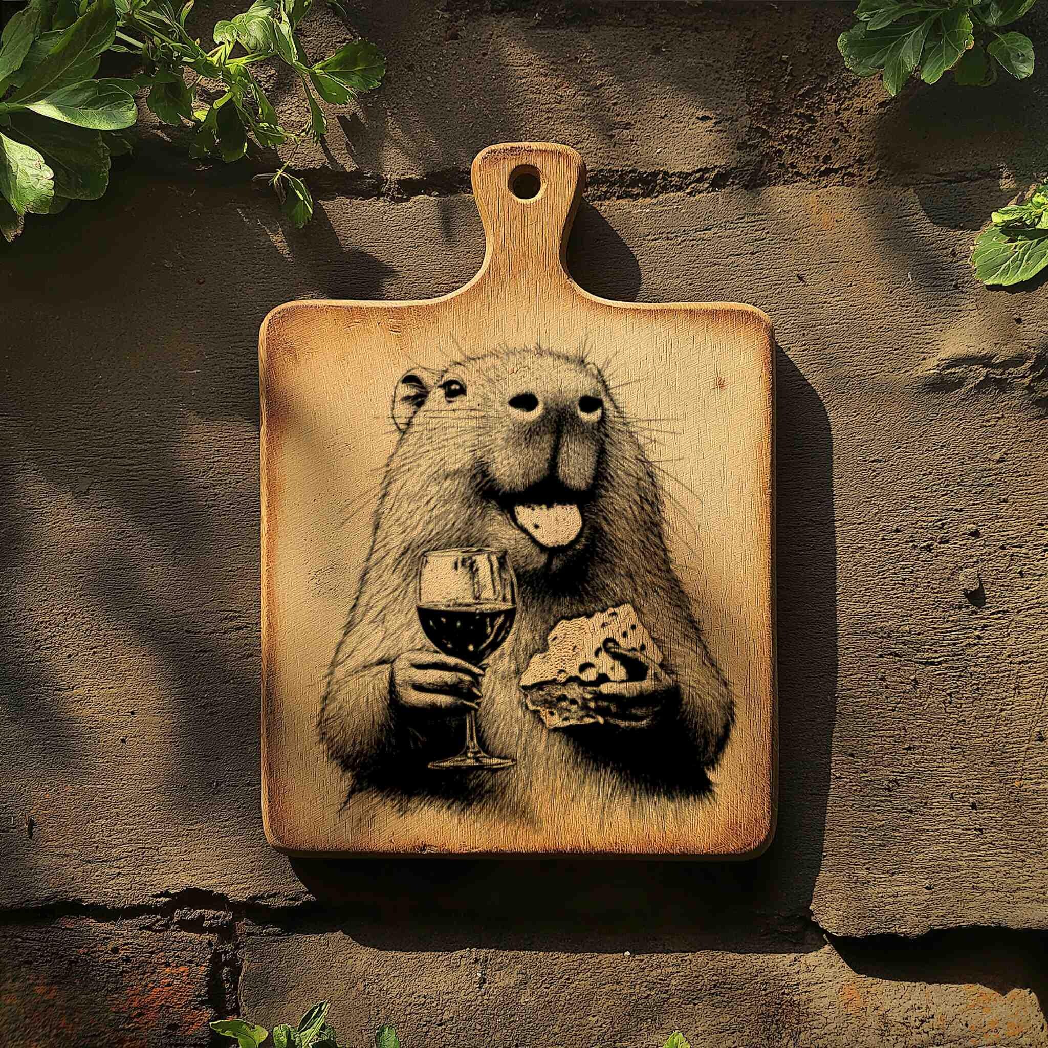 Bundle 4 Capybara Wine and Cheese, Vector for Design on Wood, T-shirts ...