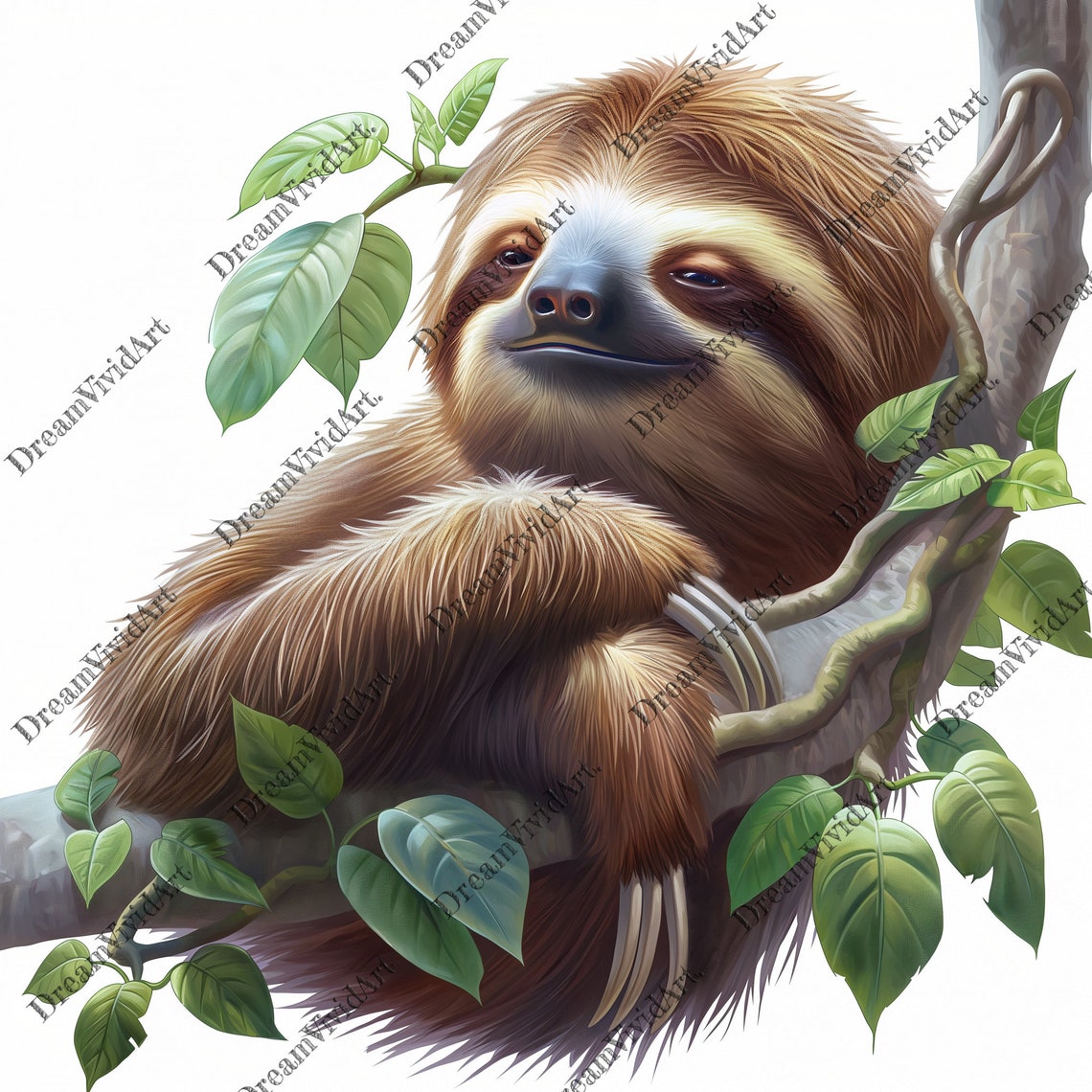 6 Сute Little Sloth, Sloth Clipart PNG, Digital Graphic, Instant ...