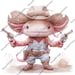 6 Axolotl Cowboy Clipart, Cute Axolotl PNG, Axolotl Cowboy Sublimation ...