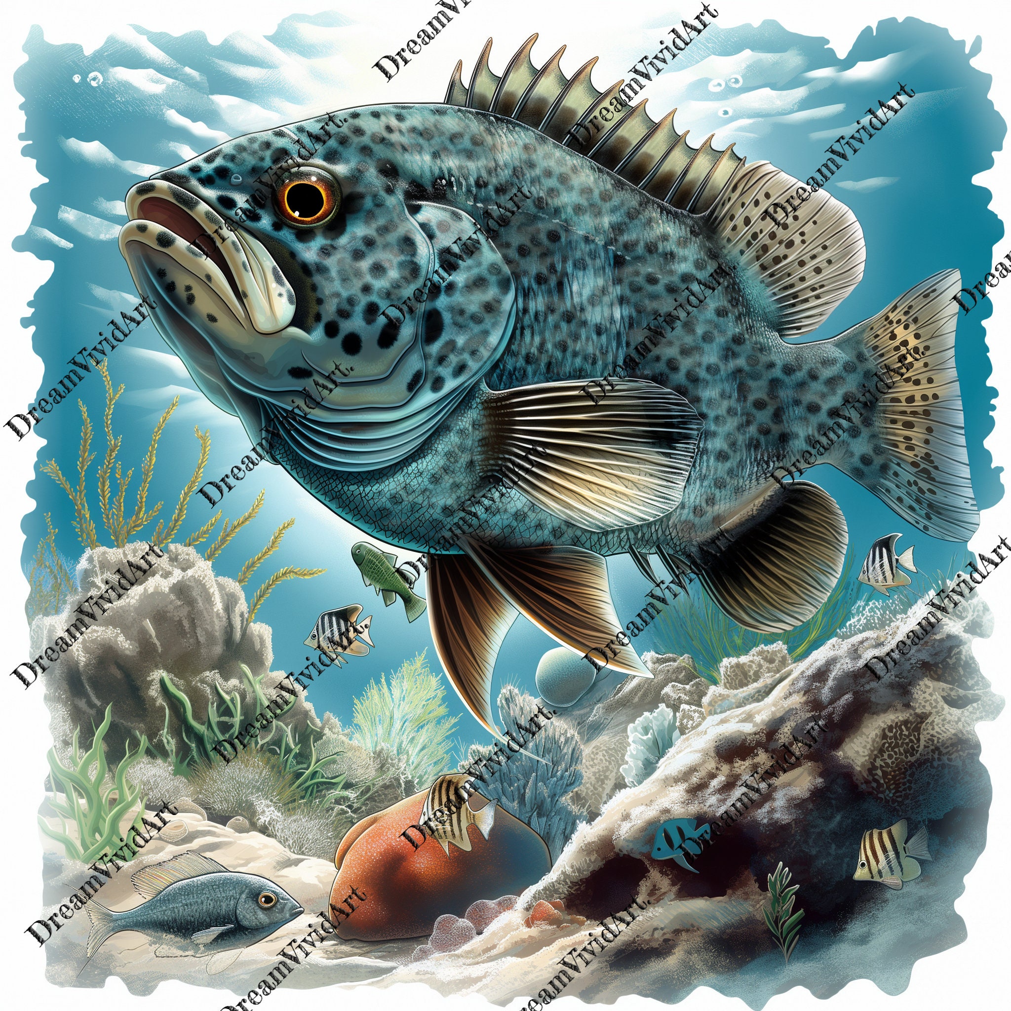 6 Crappie Fish Clipart Bundle: Digital PNG Graphics for Fishing ...