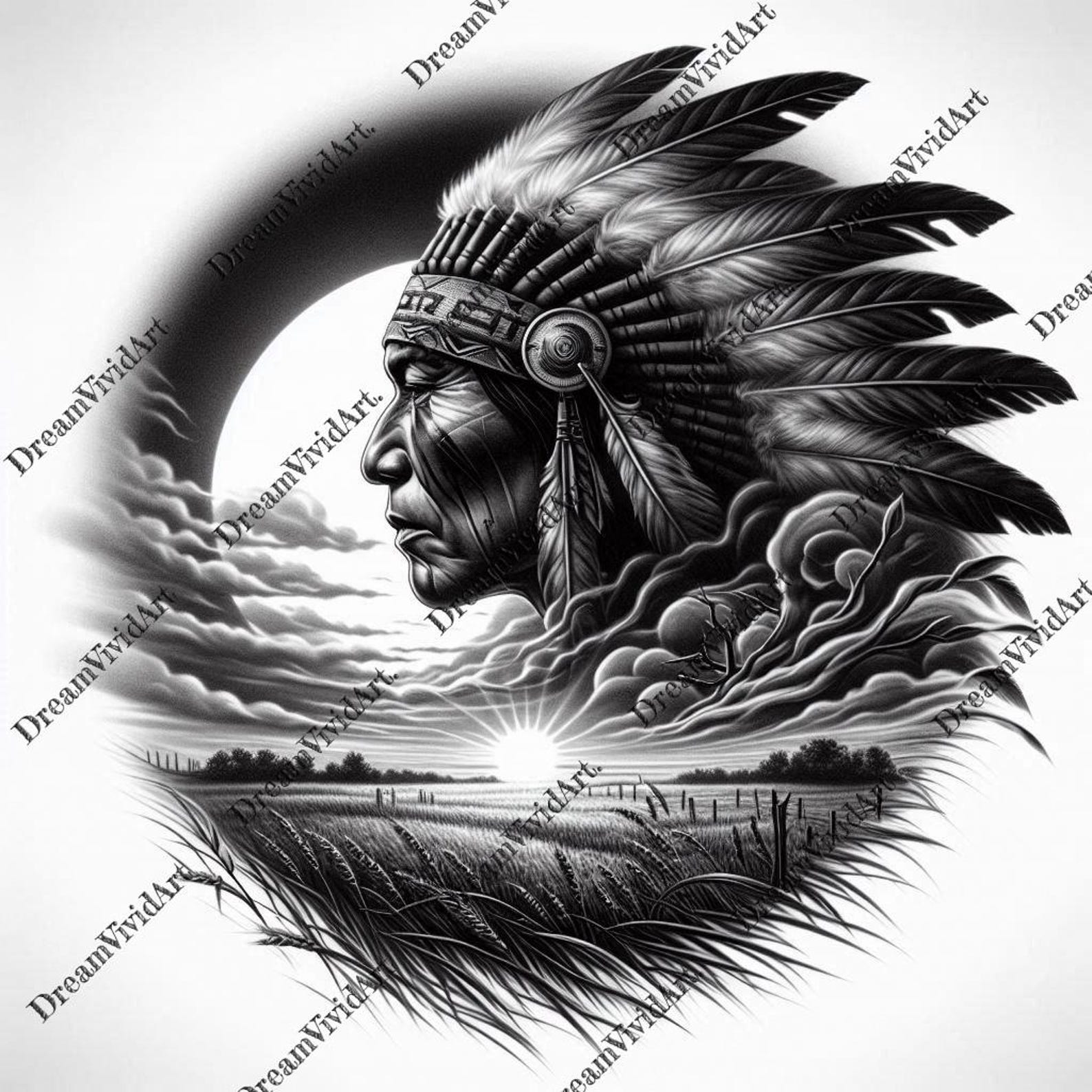Native American Tattoo Design, Digital Clipart, Indian Tattoo Clip Art ...
