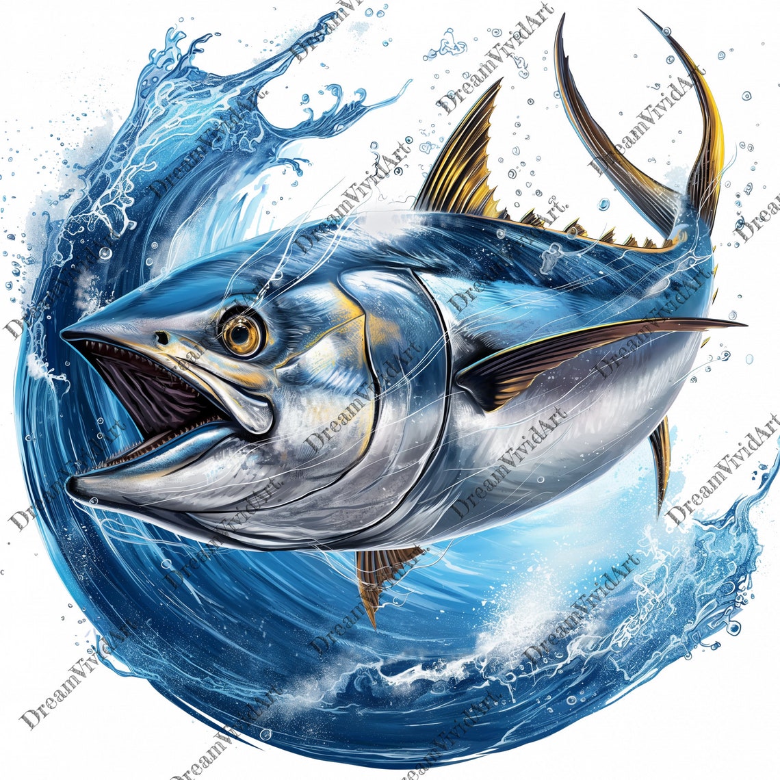 6 Tuna Fish Clipart, Tuna Clipart PNG, Fishing, Digital Graphic ...