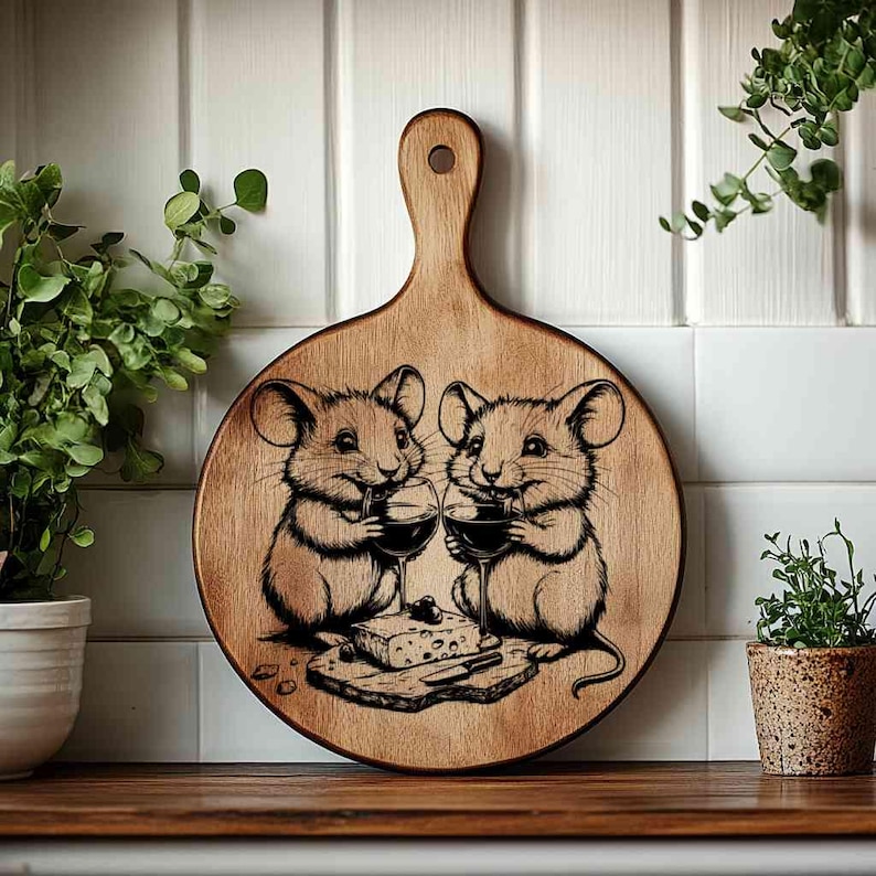 Bundle 4 Mouse Wine and Cheese Vector for Design on Wood, T-shirts ...