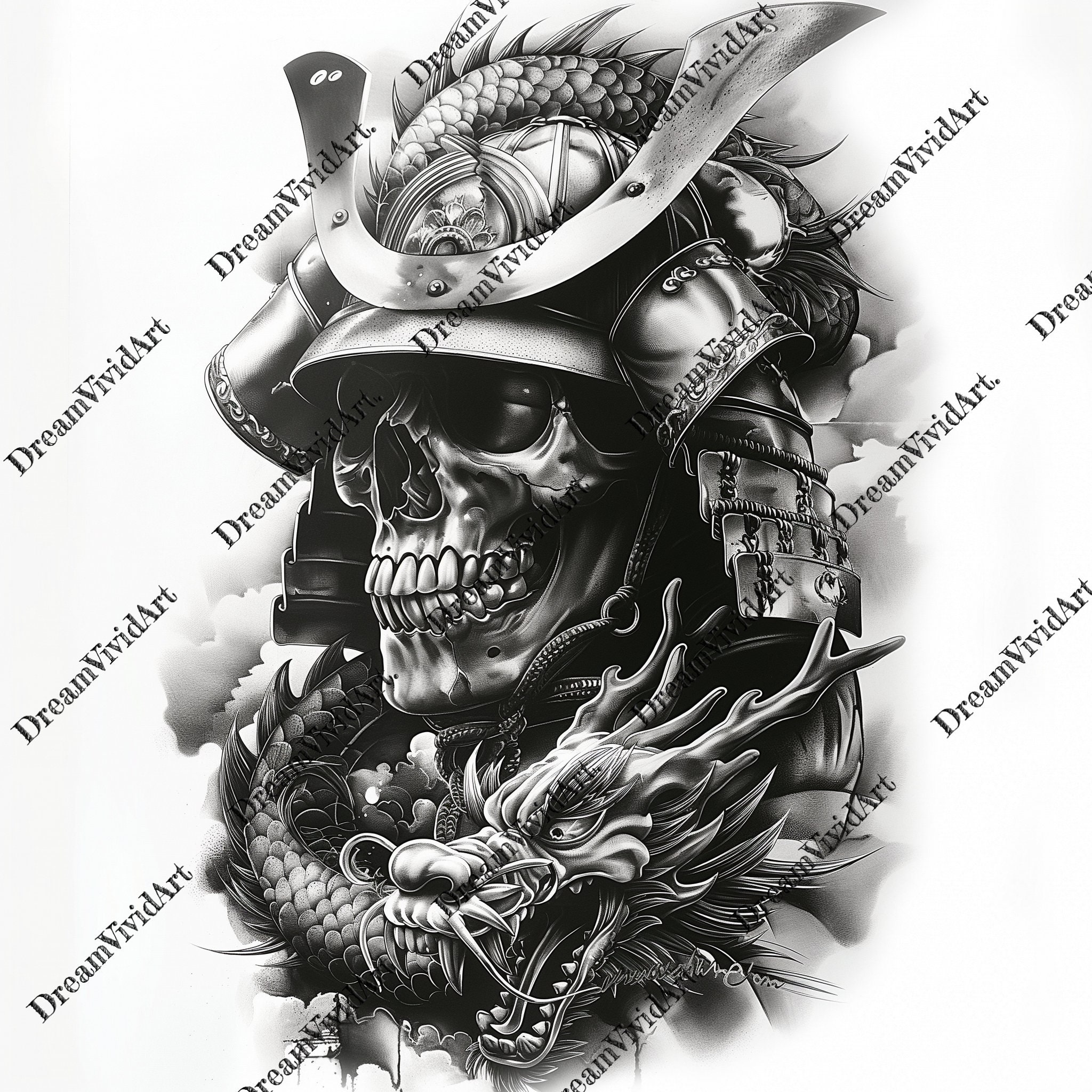 Samurai Tattoo Design, Digital Clipart, Samurai Clip Art, Tattoo ...