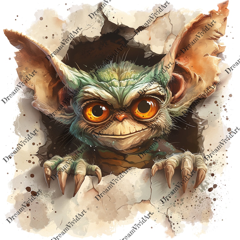 6 Gremlins Clipart, Mugwai Clipart, Gremlin Png, Gizmo Print Cut Cricut ...