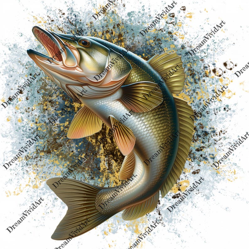 6 Zander Fish Clipart, Zander Clipart PNG, Fishing, Digital Graphic ...